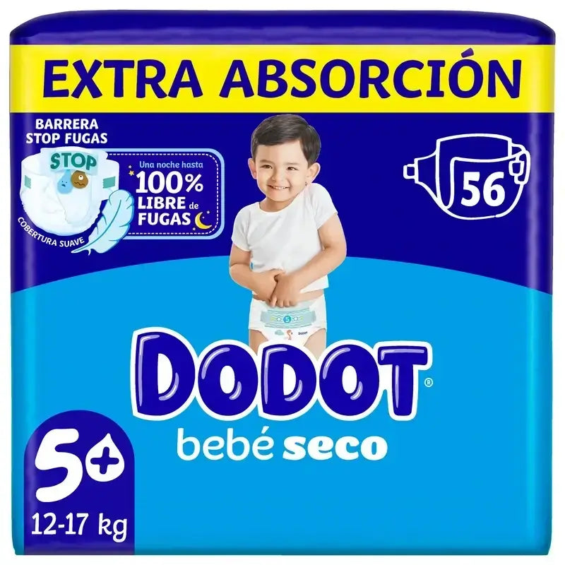 Dodot Baby Dry Baby Tamanho 5 Extra Jumbo, 2x56 fraldas