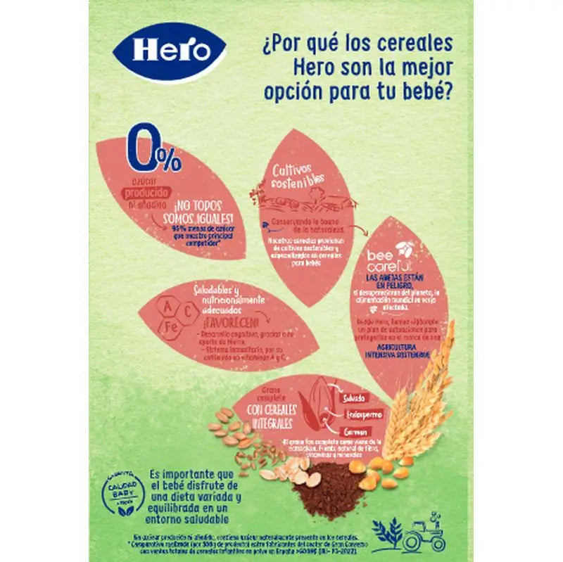 Comprar Hero Baby Papilla De Cereales 8 Cereales Con Cacao 340G ao ...