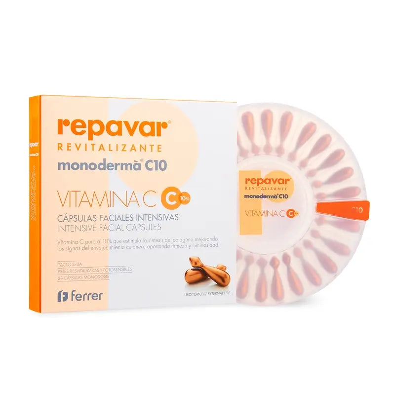 Repavar Revitalising Monoderma C10 28 cápsulas aumento da luminosidade