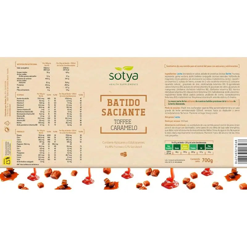 Comprar Sotya Batidos Saciantes Toffee Caramelo em Pó, 550g ao melhor ...